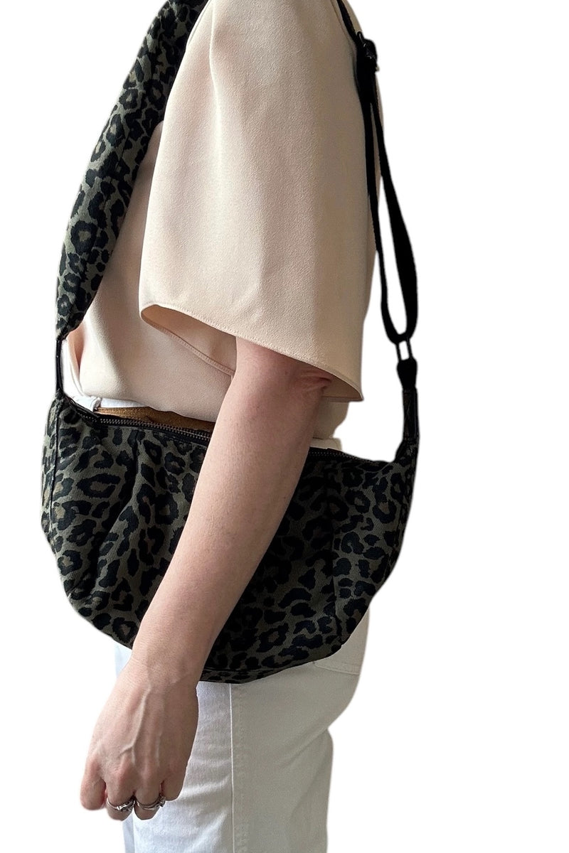Brixton Cross Body Sling Bag | Green Leopard Print – H&B Style